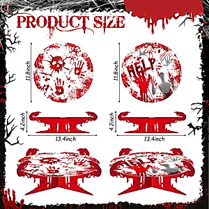 Zopeal 2 PCS Halloween Bloody Cupcake Stand Party Decorations Bloody Handprint Cupcake Holder Halloween Bloody Help Cake Holder Bloody Theme Dessert Stand for Dessert Cupcake Birthday Party Supplies