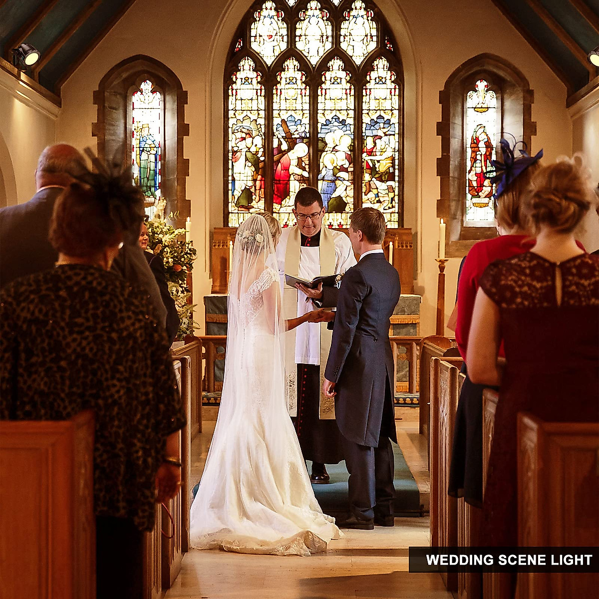 BETOPPER Stage Spotlight, 100W LED DMX Light, Warm & Cold White Spot Light COB Stage Lighting, Strobe Lighting for Church, Parties, Wedding, Theatre, Live Events, Stage etc.(4 Packs)