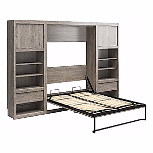 Signature Sleep Paramount Full Wall Bed & 2 Side Cabinet Bundle in Gray Oak