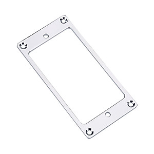 2 Pcs Metal Flat Humbucker Cover Guitar Pickup Frame Mounting Ring (Silver) Chrome Pickup Rings Humbucker Mounting Ring Chrome Guitar Pickup Rings