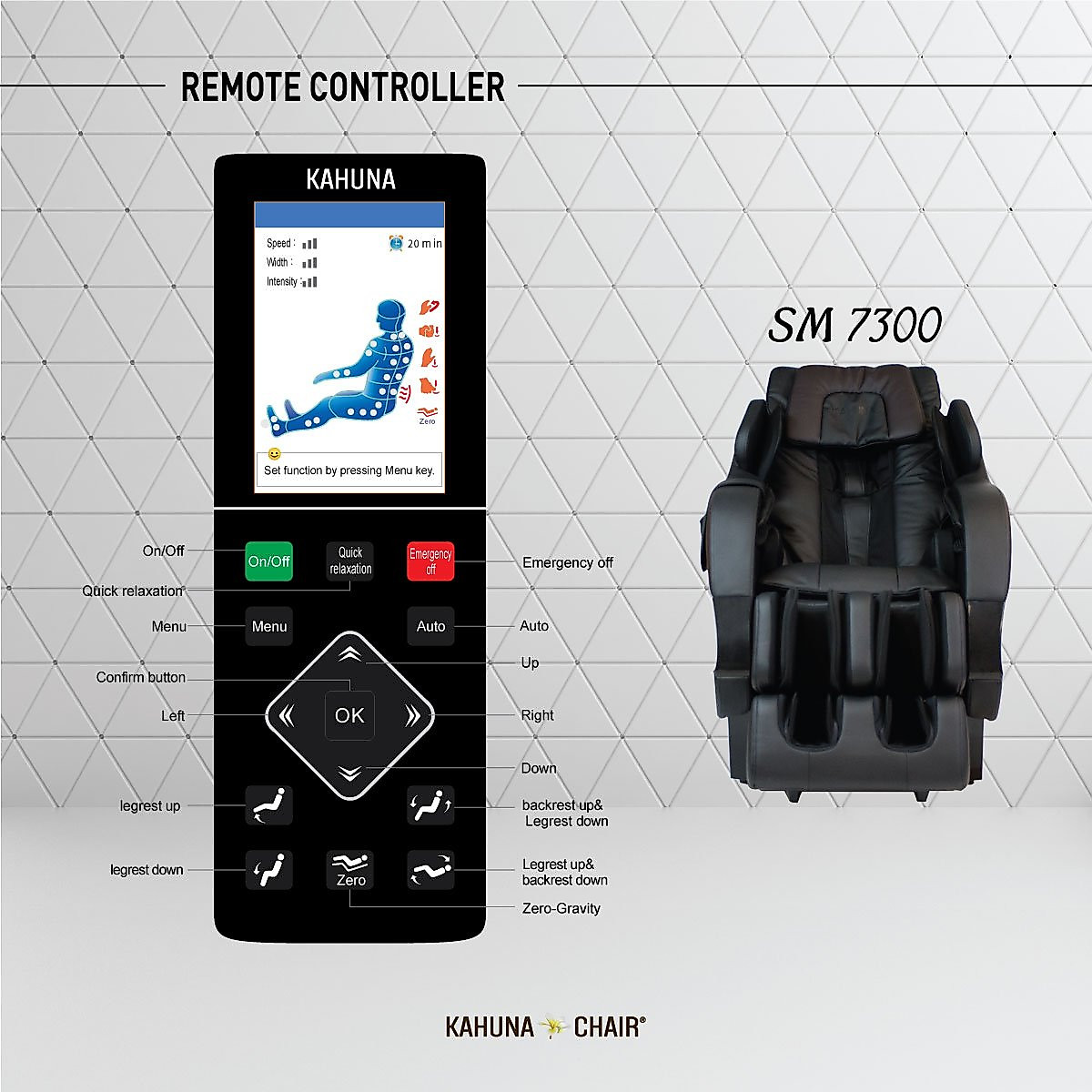 Kahuna Massage Chair SM-7300 Dark Brown/Black for Premium Quality Comfort and Relaxation at Home- Top Performance-Total 9 Auto Programs Including 4 Special Programs with SL-Track Rollers