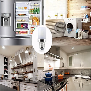 KAKEMONO E12 Dryer LED Bulb 120V for Dryer Drum, Water Ice Dispenser, Refrigerators, Night Light,2W Cool White 6000K, Non-dimmable, Pack of 4