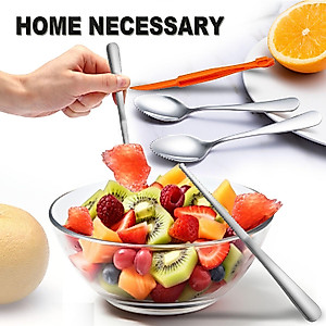 Grapefruit Spoons Serrated Edge Stainless Steel Fruit Knife Grapefruit Utensils Tool Dessert Spoons for Citrus Lemon Kiwi Salads Melon Lime Pitaya Apple Fruit Puree