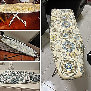KAnduo Cotton Ironing Board Covers 92X33CM 97X33CM 110X35CM 122X38CM Small/Large, Iron Board Covers for Steam Irons, Ironing Board Cover and Pad Easy to Fit (Color : B, Size : 122X38CM(48x15inch))