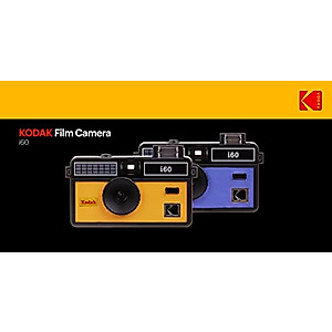 Kodak i60 Reusable 35mm Film Camera - Retro Style, Focus Free, Built in Flash, Press and Pop-up Flash (Yellow)