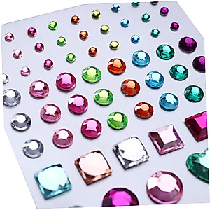 VILLCASE Flatback Rhinestone Sticker Scrapbook Stickers Gems Flatback Stickers Craft Jewels Stickers Rave Accessories Nail gems self Adhesive Diamond Stickers for Kids Crystal Child Account