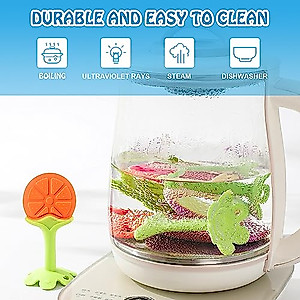 Teething Toys (5 Pack) - Tinabless Infant Teething Keys Set, BPA-Free, Natural Organic Freezer Safe for Infants and Toddlers, Silicone Baby Teethers