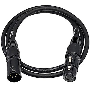 CESS-193-3fx1 Balanced 4-Pin XLR Male to 4-Pin XLR Female Extension Cable, Headphone Audio Extension Cable (3 Feet, 1-Pack)