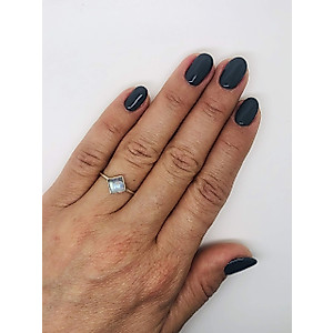 Koral Jewelry Square Moonstone Delicate Ring 925 Sterling Silver Ethnic Vintage Tribal Gipsy Boho Look (9)