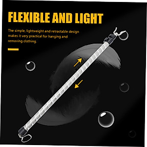 CRILSTYLEO Clothes Pole Hanging Hooks Outdoor Utility Closet Hook Washing Line Prop Garment Retriever Outdoor Clothes Line Light Ceiling Portable Hanging Rack for Clothes Blinds Alloy Silver