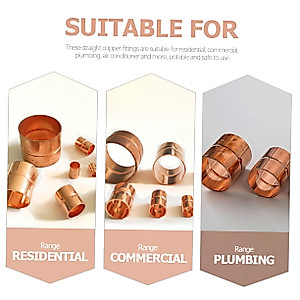 Angoily 15 Pcs Copper Air Conditioning Copper Tube Straight Connector Tubing Coupling Copper Coupling Brass Pushfit Fittings Straight Coupling Brass Fittings Isometric Copper Fittings