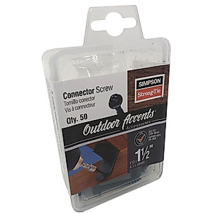 Simpson Strong-Tie SD10112DBBR50 Outdoor Accents Connector Screw — 10 x 1.5 in. Double-Barrier Coating, Black (50-Qty)