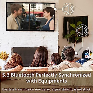 cwuiga Wireless Headphones for TV Watching with Bluetooth 5.3 Transmitter 100 Ft Long Range 35 Hours No Delay Over-Ear Television Headphones Wireless for Seniors Digital 3.5mm AUX RCA Optical Coaxial
