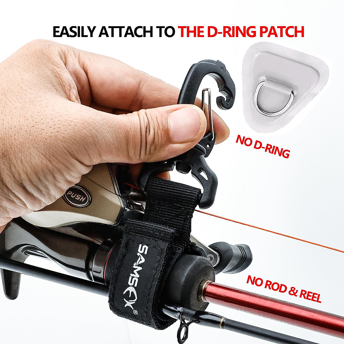 SAMSFX Adjustable Kayak Paddle Holder, Paddle Board Accessories, Inflatable Boat Paddle Storage, Paddle Clips 6PCS in Pack