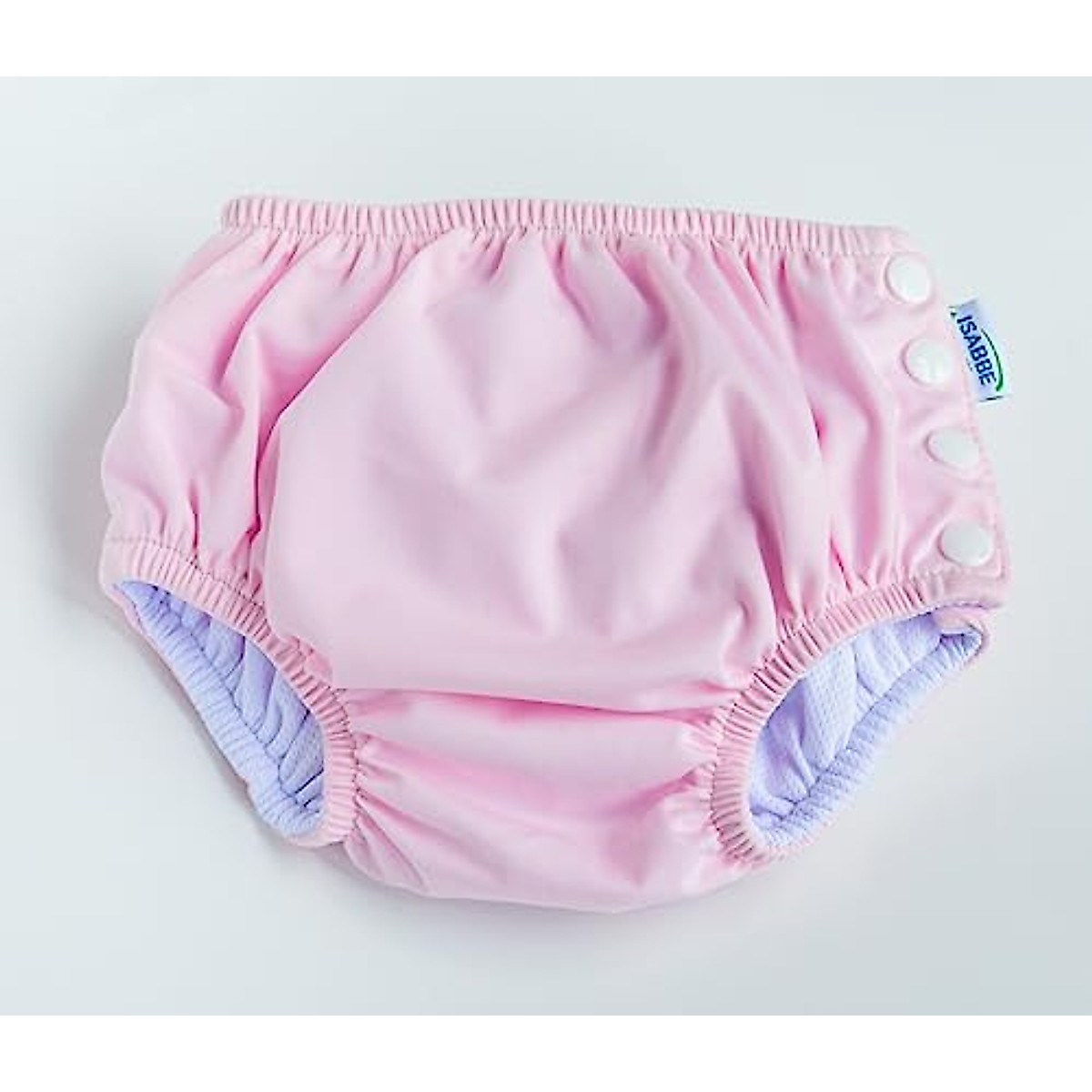 ISABBE Reusable Swim Diaper for Babies & Toddlers - Perfect Nappy for Swimmers in Pool or Beach - Great for Little Boys and Girls. (Pack of 2, Large Pink Strawberry)