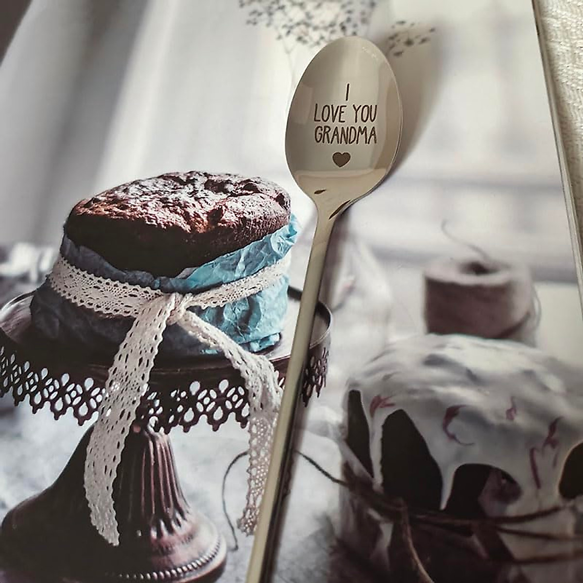 Grandma Gift Spoon from Grandchildren Grandkids I Love You Grandma Spoons for Grandma Grandmother Christmas Mother's Day Gift Tea Coffee Lover Gifts for Grandma Grandmother