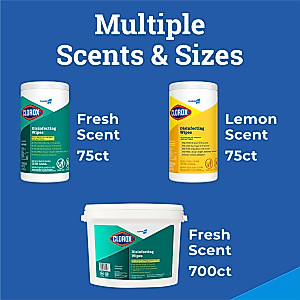 CloroxPro Disinfecting Wipes, Clorox Disinfectant Wipes, Industrial Cleaning, Fresh Scent, 75 Wet Wipes (6 Pack) - 15949