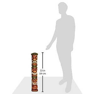 Design Toscano CS22670 Aloha Hawaii Tiki: Moai Haku Pani Sculpture, 5.5"D x 5.5"W x 31"H, woodtone