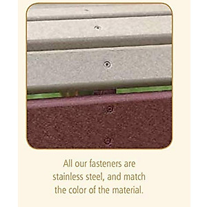 ECOMMERSIFY INC Poly Lumber Mission Porch Swing Everlasting PolyTuf HDPE- Amish Crafted - Made in USA - Solid Color (4FT, White)