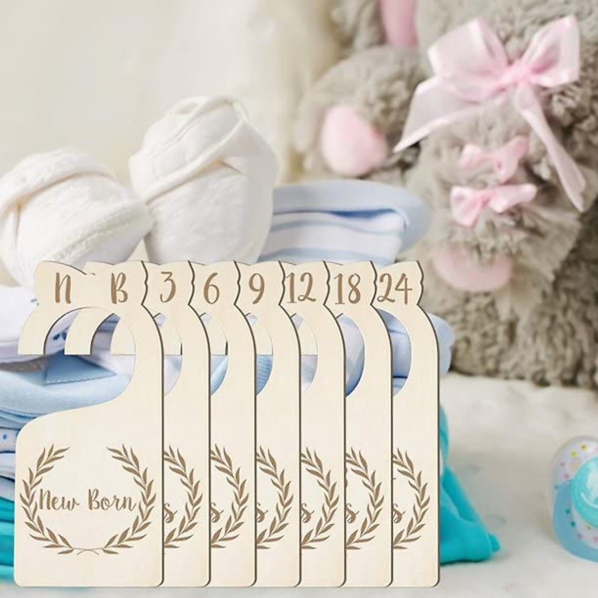 Baby Closet Dividers, Adventure Baby Closet Dividers By Month,Premium Wood Baby Closet Dividers，Thicken and One side from Newborn to 24 Months (7 Pieces)