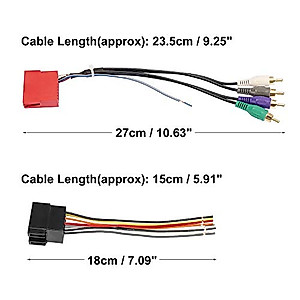 X AUTOHAUX 70-1787 Car Stereo CD Player Wiring Harness Set Wire Radio Adapter 4 RCA Male Connector for Volkswagen for Audi