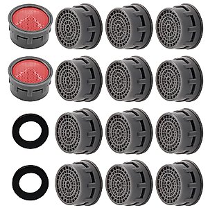 20 Pack Faucet Aerator, Faucet Flow Restrictor with Washers Replacement Parts Insert Sink Aerator for Bathroom or Kitchen, (Red, 2.2 GPM)