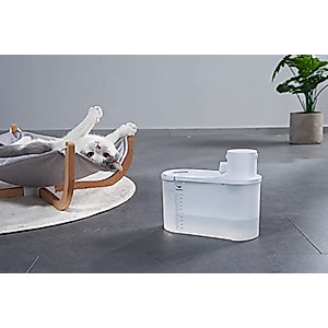 Cat Water Fountain Battery Operated: Automatic Pet Water Dispenser Wireless Powered Inside for Small Dog Pet - 67oz/2L Water Bowl - Ultra Quiet Smart Pump by Motion Sensor - 30-60days Battery Life