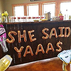 JeVenis She Said Yaaas Banner She Said Yaaas Balloons She Said Yes Balloon for Engagement Party Decor Bridal Shower Balloon Hen Party Balloon Hens Bachelorette Party Decoration