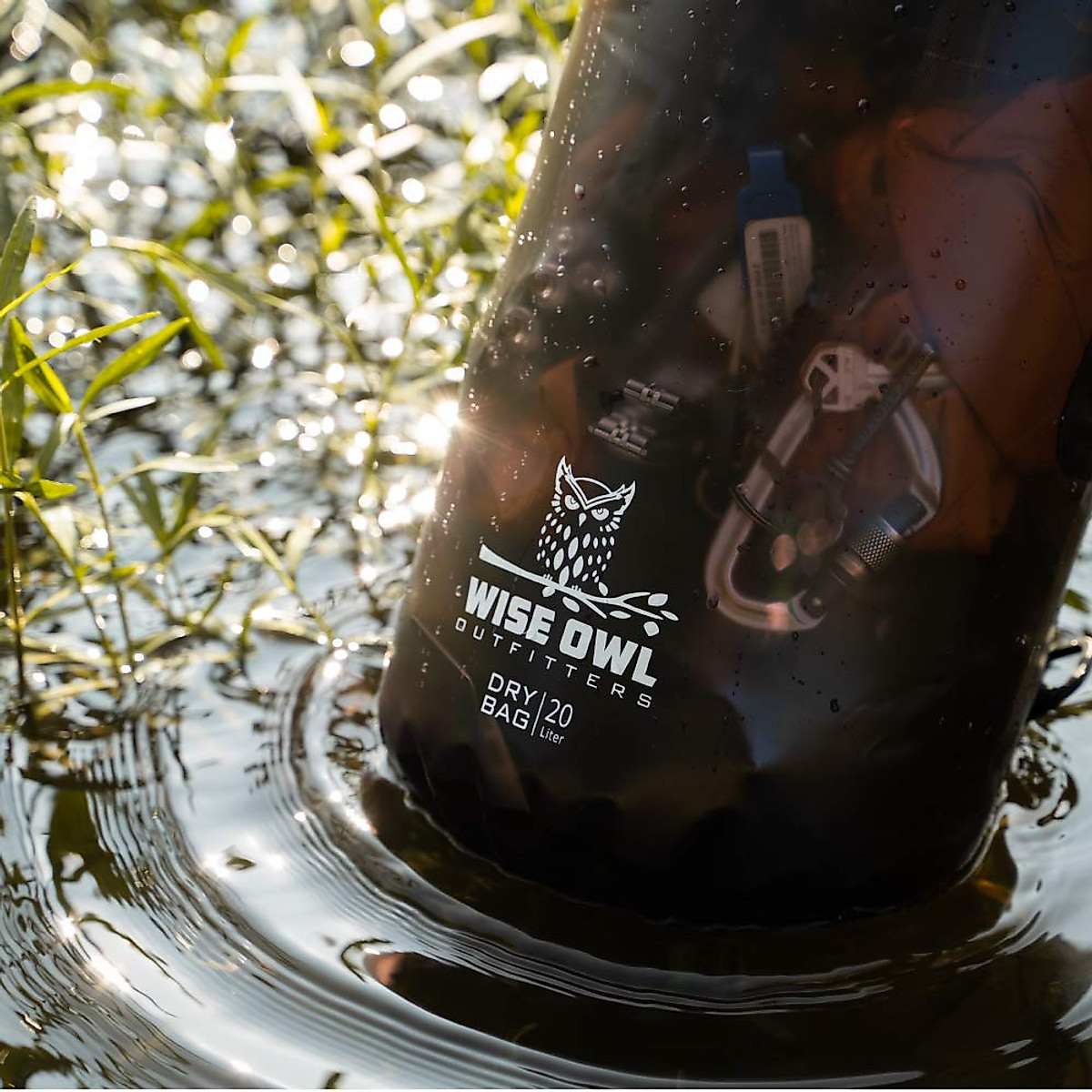 Wise Owl Outfitters Waterproof Dry Bag Backpack - Thick, Durable Water Bag for Kayaking, Camping, Boating, Beach and Outdoor Water Sports - Black Clear, 5L