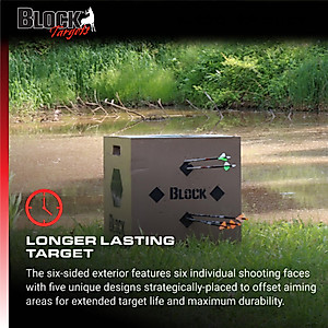 Field Logic Block 6-Sided Arrow Archery Target with Polyfusion Technology, Black, 18 x 18 x 16 (B56700)