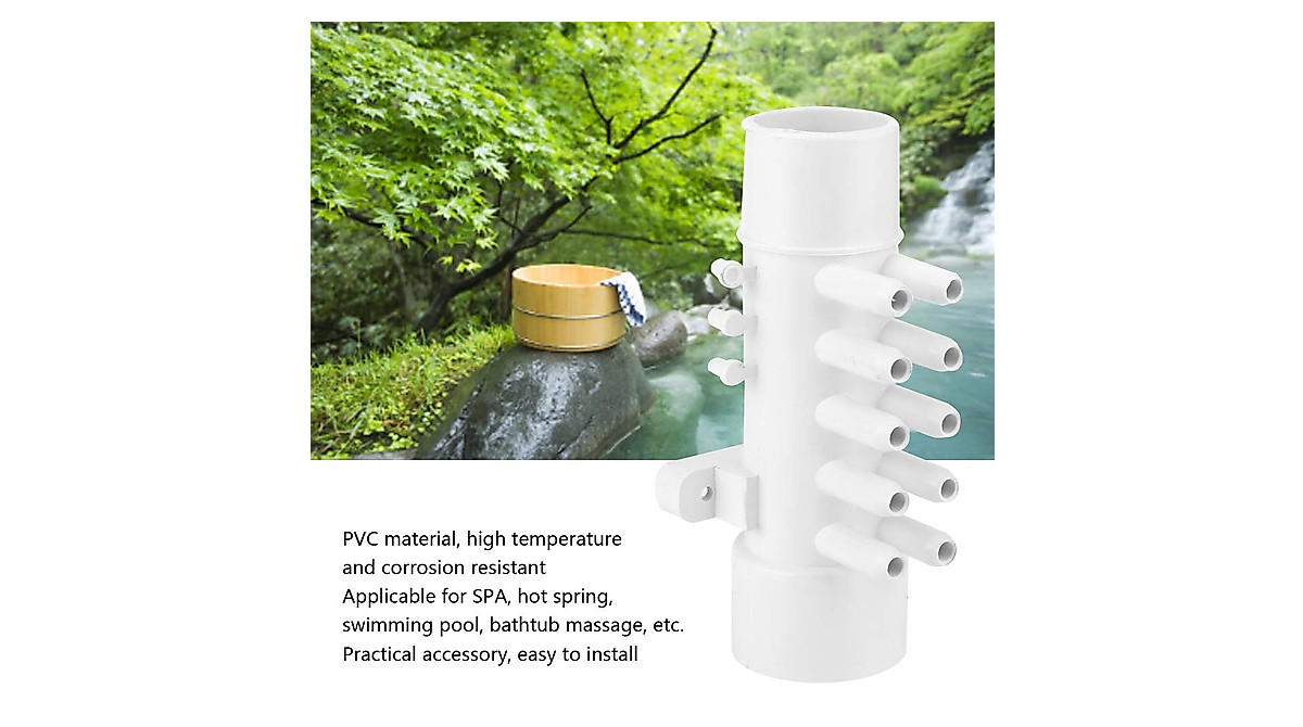 Fdit PVC Pool Plumbing Manifold - 10 Ports & 6 Plugs