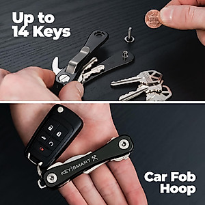 KeySmart Rugged - Multi-Tool Key Holder with Bottle Opener and Pocket Clip (up to 14 Keys, Blue)