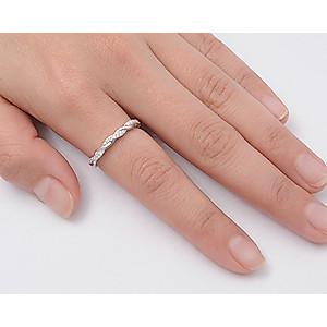 Infinity Braid Clear CZ Promise Ring New .925 Sterling Silver Band Size 6