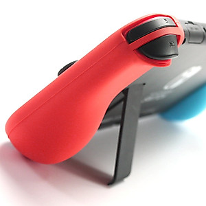 Protective Case Compatible with Nintendo Switch Joy-Con Controller with Thumb Caps, SENHAI 2 Pack Anti-Slip Silicone Grips Covers with 16 Thumb Stick Pads - Black, Blue + Red