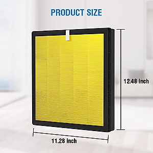Filterhualv 2 Pack Vital 100S-RF, 3-in-1 H13 HEPA High-Efficiency Activated Carbon Filter, Compatible with LEVOIT Vital 100S Smart WiFi Air Purifier Replacement Filter