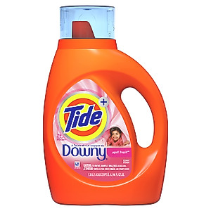 Tide Plus Downy Laundry Detergent Liquid Soap, April Fresh, 46 Fl Oz 29 Loads, 46 Fl Oz