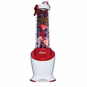 Oster MyBlend Pro Series Personal Blender with Condensation Free Bottle, Travel Clip and 4 Reusable Straws, Red, BLSTPB2-WRD