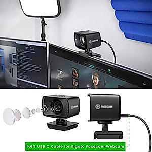 USB C to USB Cable Compatible with Elgato Wave XLR/Facecam/Stream Deck XL(32 Keys), with USB Female to USB C Male Adapter