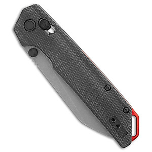 Kershaw Iridium Folding Pocket Knife, 3.4 inch D2 Steel Blade, DuraLock Locking Mechanism, Black Micarta Handle, Designed in the USA (Black Micarta/Stonewash)