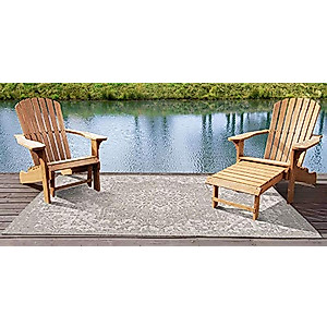 Unique Loom Jill Zarin Outdoor Collection Medallion Area Rug (9' 0 x 12' 0 Rectangular, Gray)