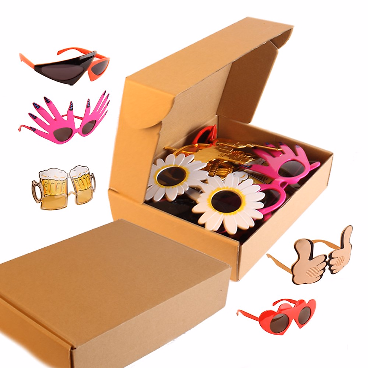 TD.IVES Funny Glasses Party Sunglasses Costume Sunglasses Masks,12 Pack Cool Shaped Funny Party Glasses,Photo Booth Props Sunglasses