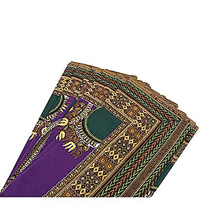 African Fabric Print Wax Kente Cloth Ankara Dashiki 100% Cotton for Party Dress Head Wrap and Clothes by The 6 Yard