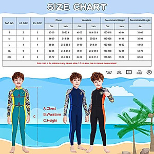 Full Cover Wetsuit for Toddler Quick Dry Thermal Swimsuit Sun UV Protection Bodysuit Zip Stretch Wet Suits for Diving Swimming