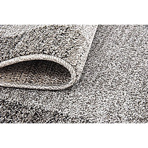 Unique Loom Del Mar Collection Area Rug - Abigail (2' 7" x 10' Runner, Light Gray/ Black)