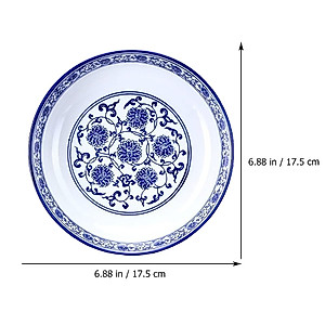 Luxshiny Blue White Porcelain Bowl Chinese Ceramic Bowl Asian Bowl Serving Bowls for Noodle Soup Salad Pasta Rice Porridge Fruits Udon Soba Phos 7inch