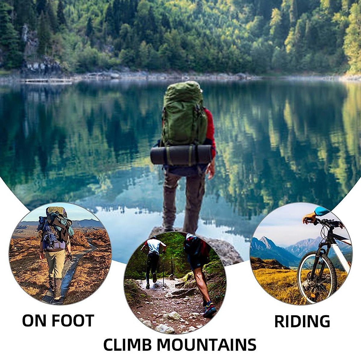 King'sGuard 40L Hiking Backpack Men Women Travel Backpack Waterproof Climbing Daypack with Rain Cover for Mountaineering Backpacking (Dark-Blue)