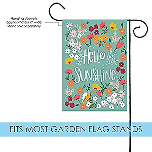 Toland Home Garden 1112560 Hello Sunshine Spring Flag 12x18 Inch Double Sided Spring Garden Flag for Outdoor House Flower Flag Yard Decoration