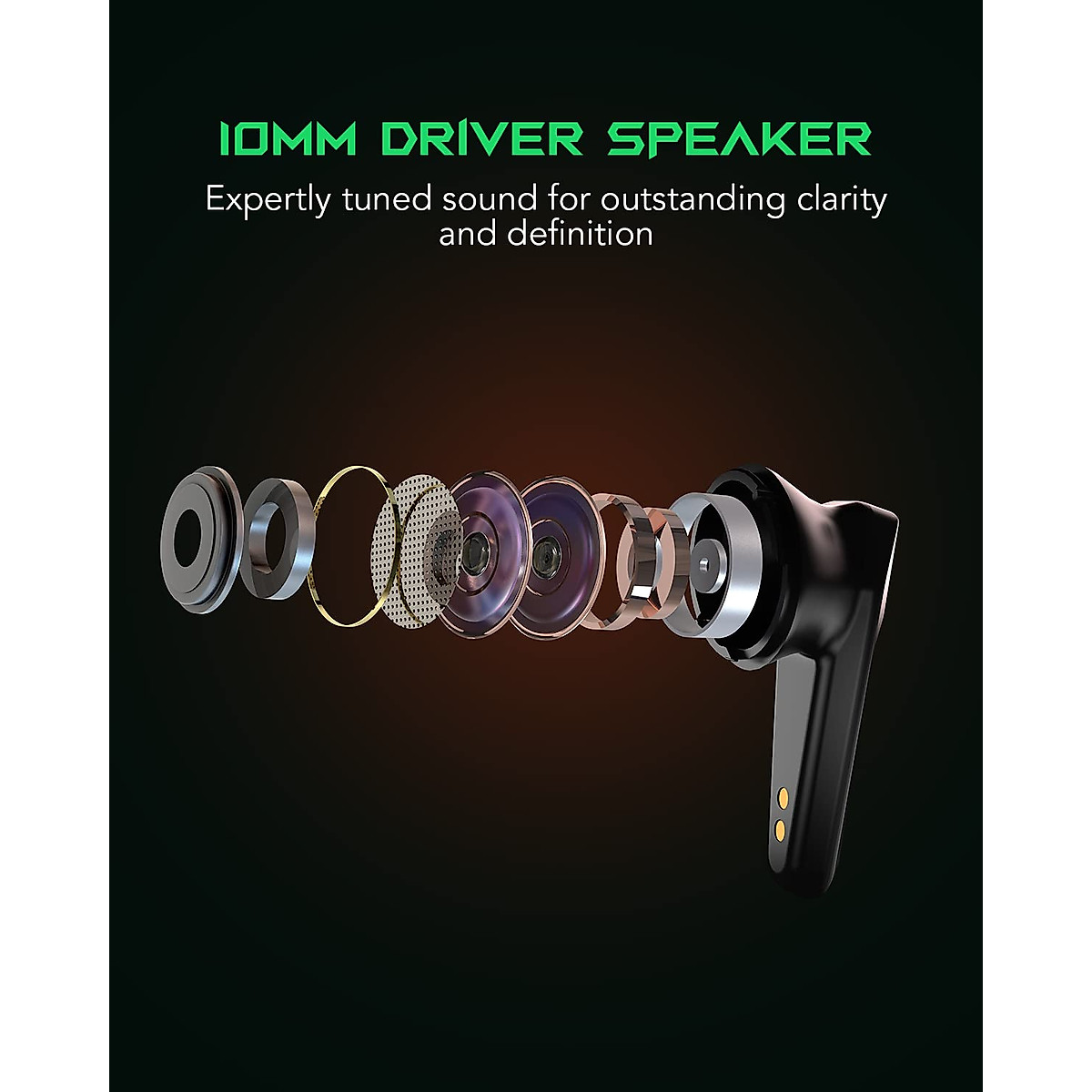 Black Shark Bluetooth Earbuds Wireless with 45ms Ultra-Low Latency, Gaming 5.2, Dual Modes, 10mm Driver, 35H Play Time, IPX4 Waterproof, Built-in Mic - Lucifer T1