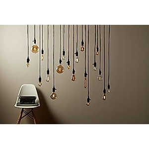 GE Lighting Vintage Edison Style LED Light Bulb, 5 Watts (60 Watt Equivalent) Warm Candle Light, Clear Glass, Medium Base, Dimmable (1 Pack)