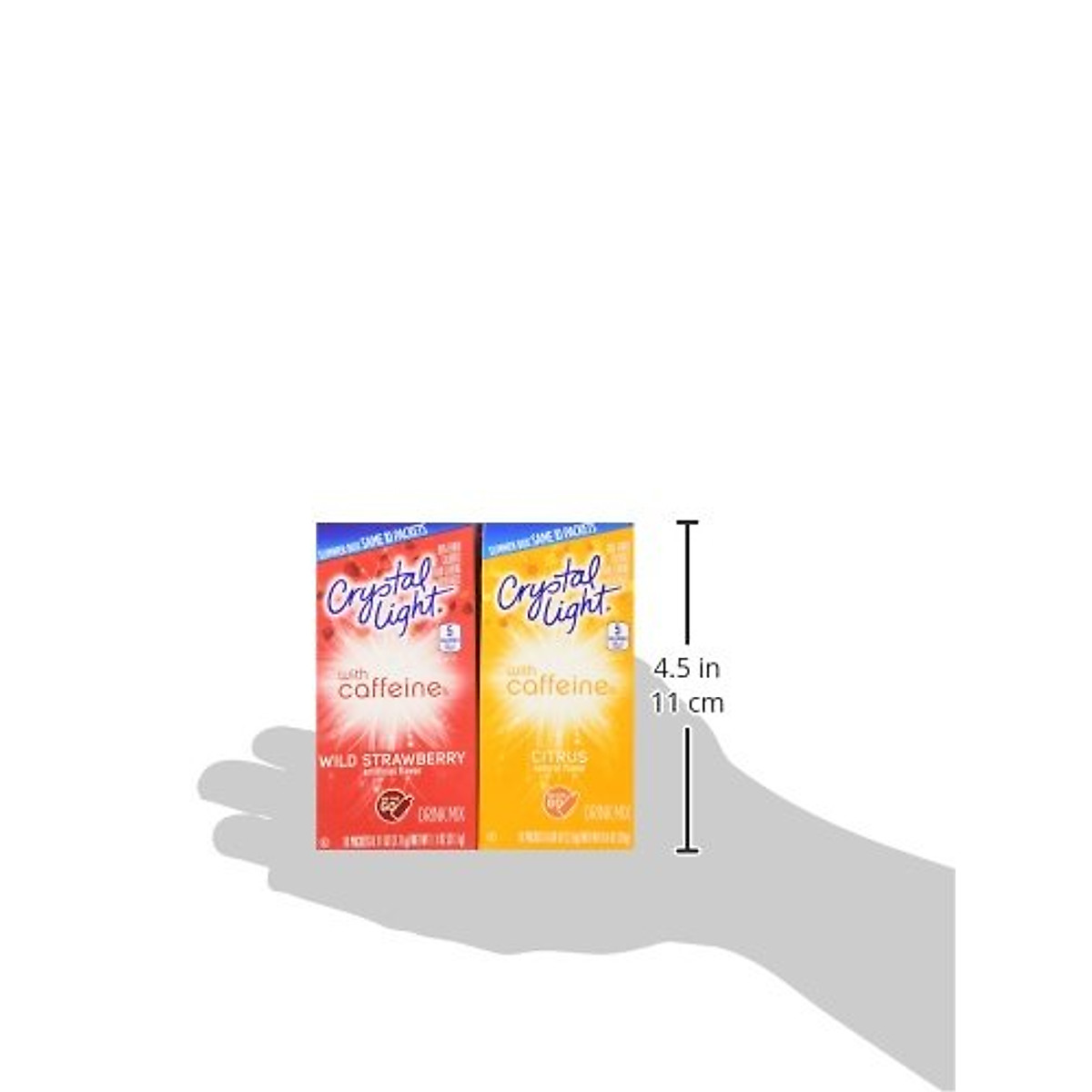 Crystal Light With Caffeine Variety Pack, 1 peach mango, 1 Citrus, 1 Wild strawberry, 1 Grape, 4 ct.